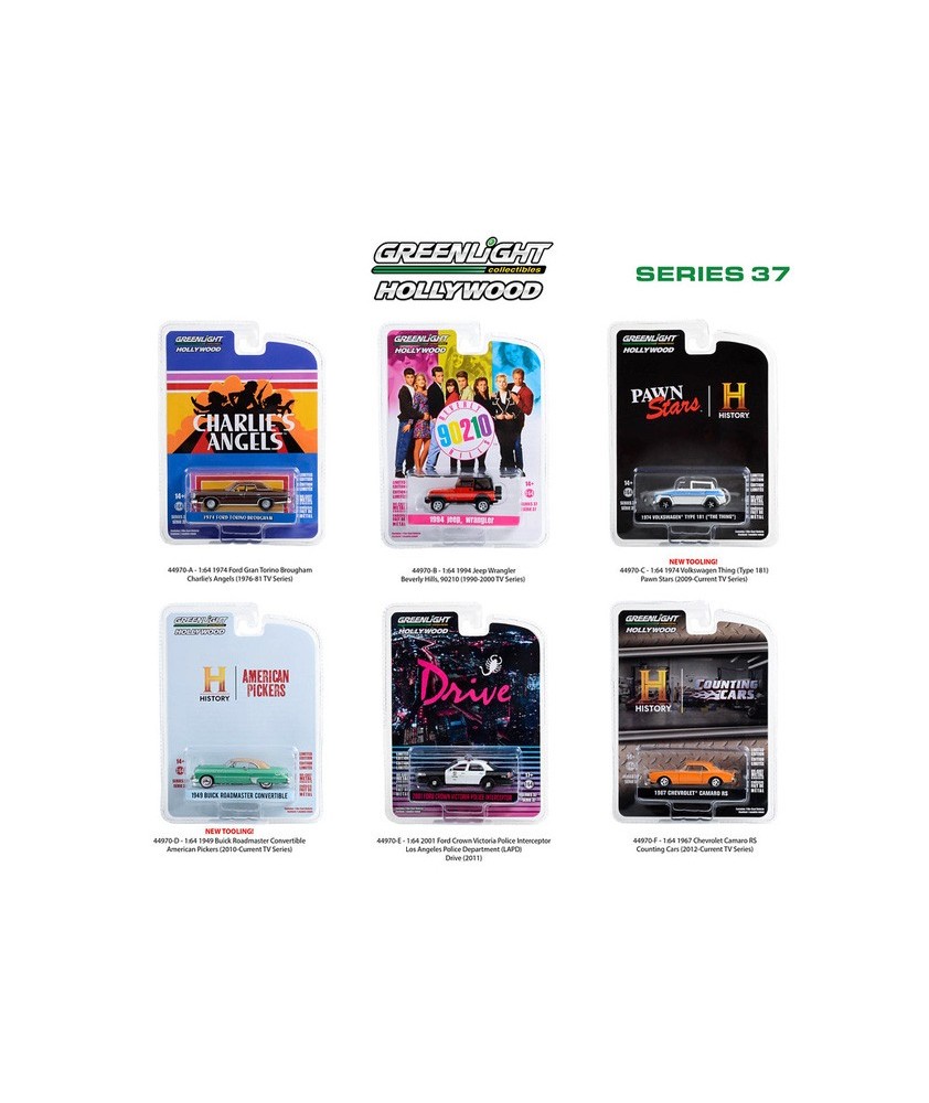 Greenlight Hollywood Series 37 - Six Car Set