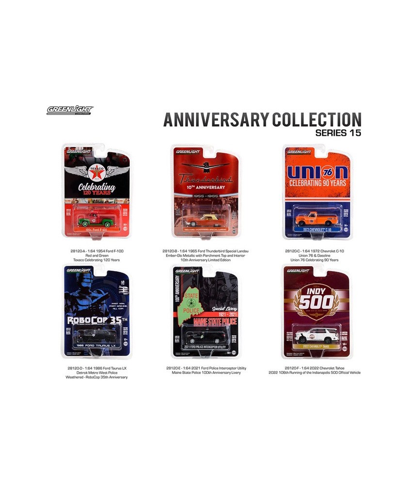 Greenlight Anniversary Collection Series 15 - Six Car Set