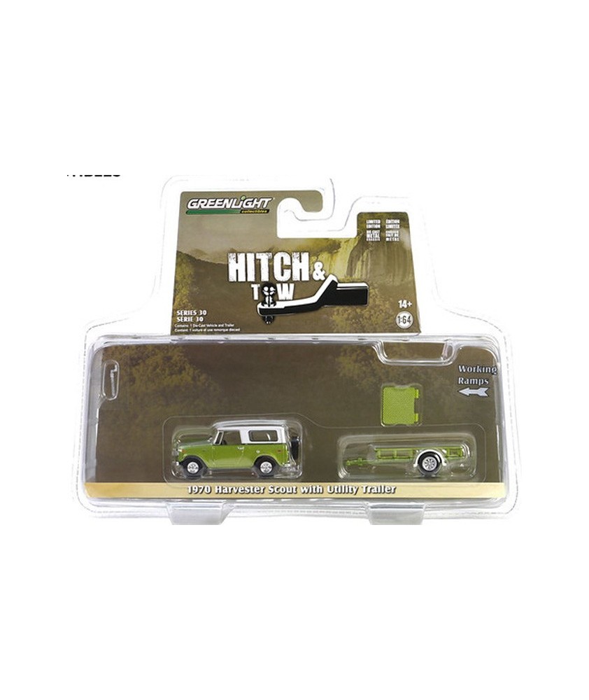 Greenlight Hitch and Tow - 1970 Harvester Scout with Utility Trailer