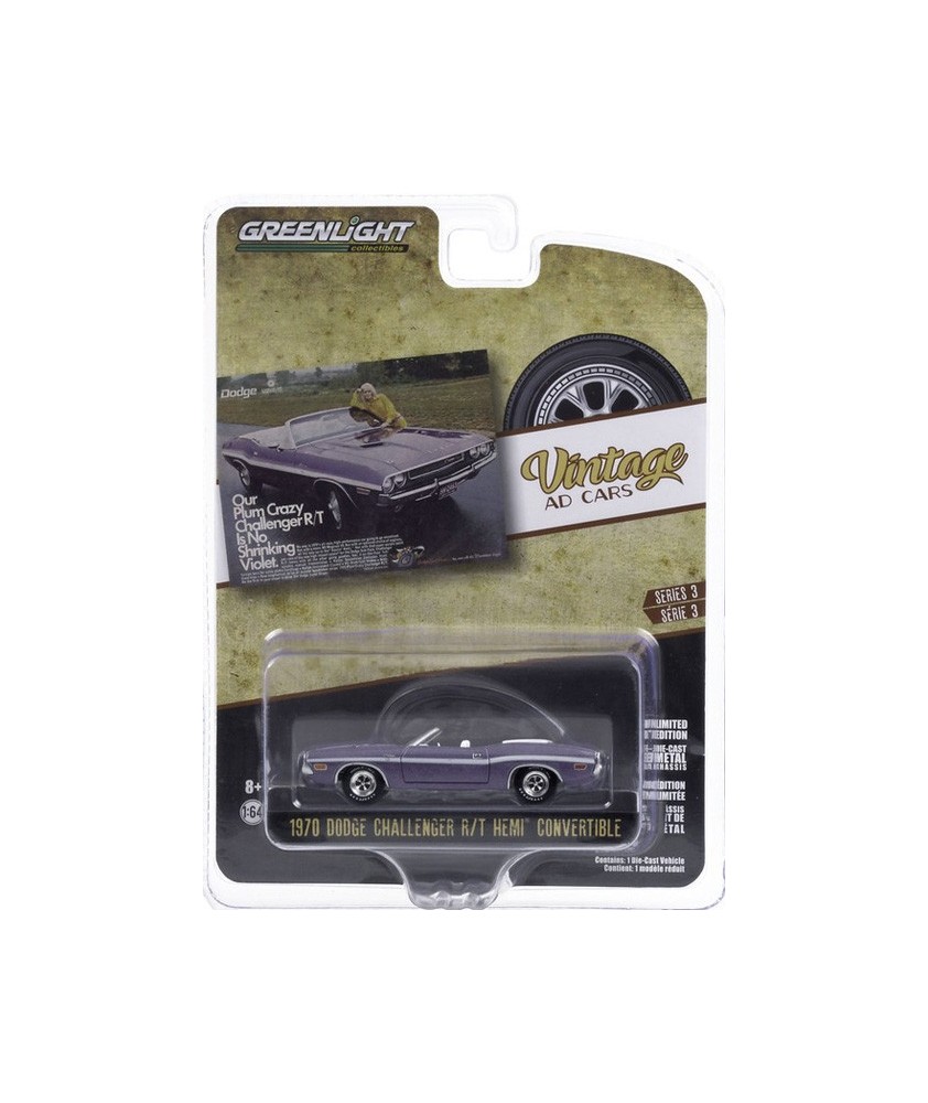 Greenlight Vintage Ad Cars Series 3 - 1970 Dodge Challenger R/T