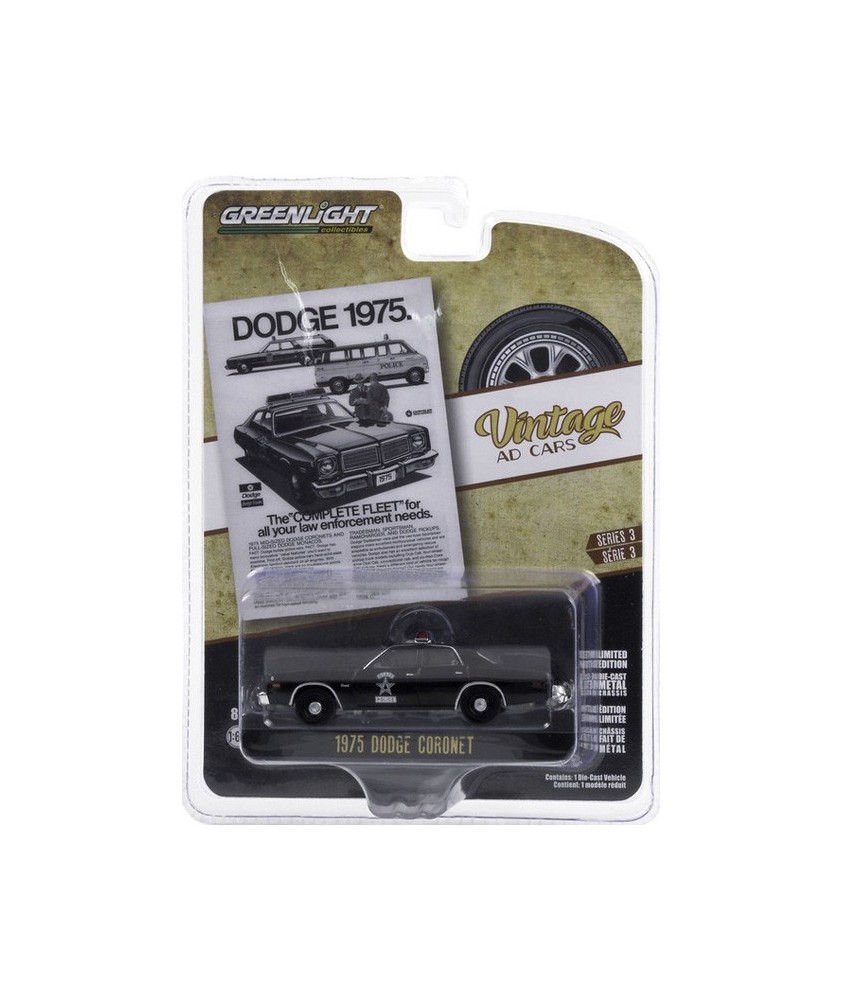 Greenlight Vintage Ad Cars Series 3 - 1975 Dodge Coronet Police Car