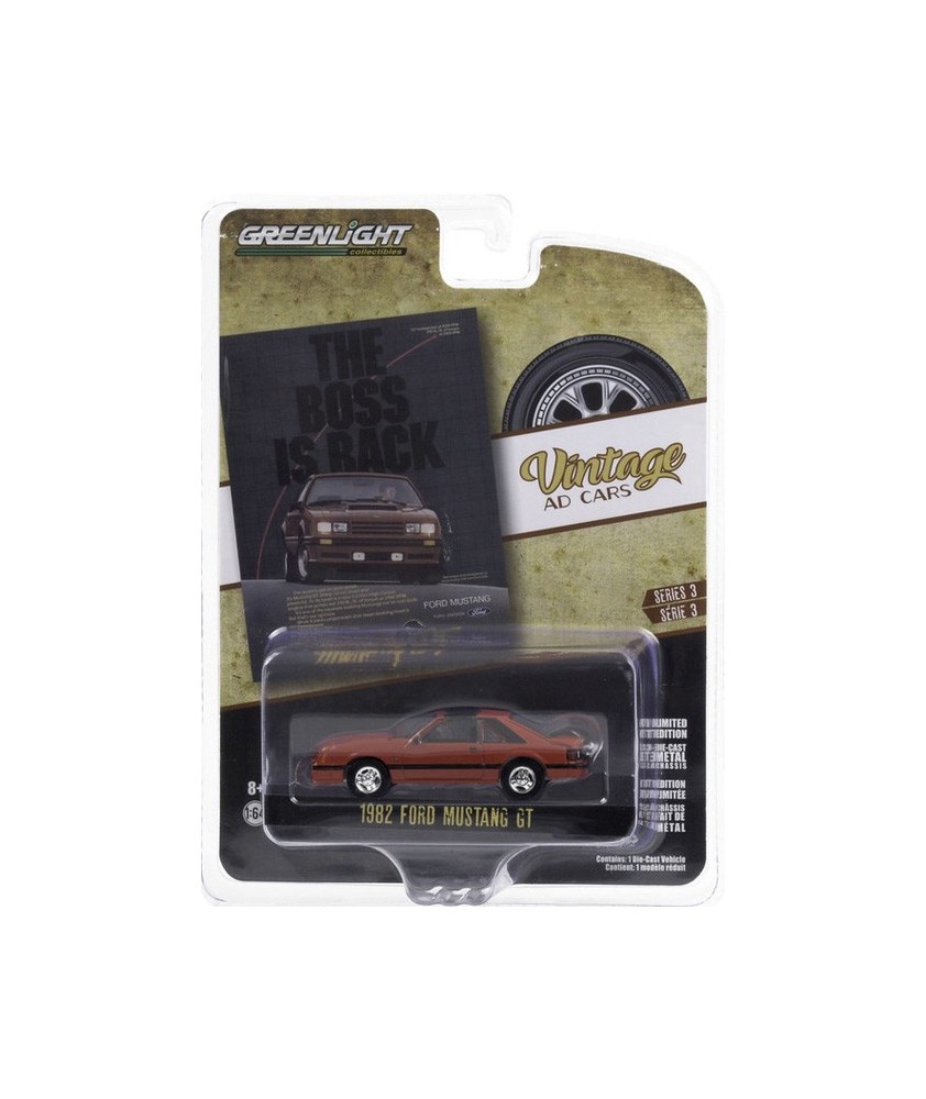 Greenlight Vintage Ad Cars Series 3 - 1982 Ford Mustang GT