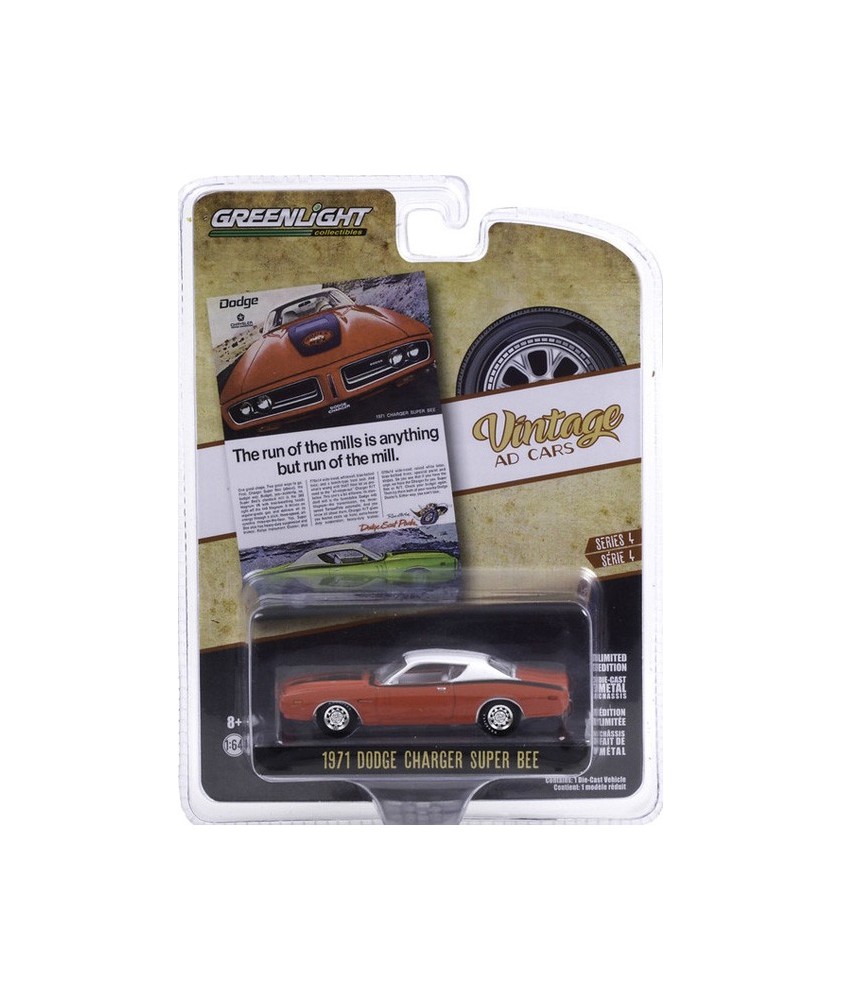 Greenlight Vintage Ad Cars Series 4 - 1971 Dodge Charger Super Bee