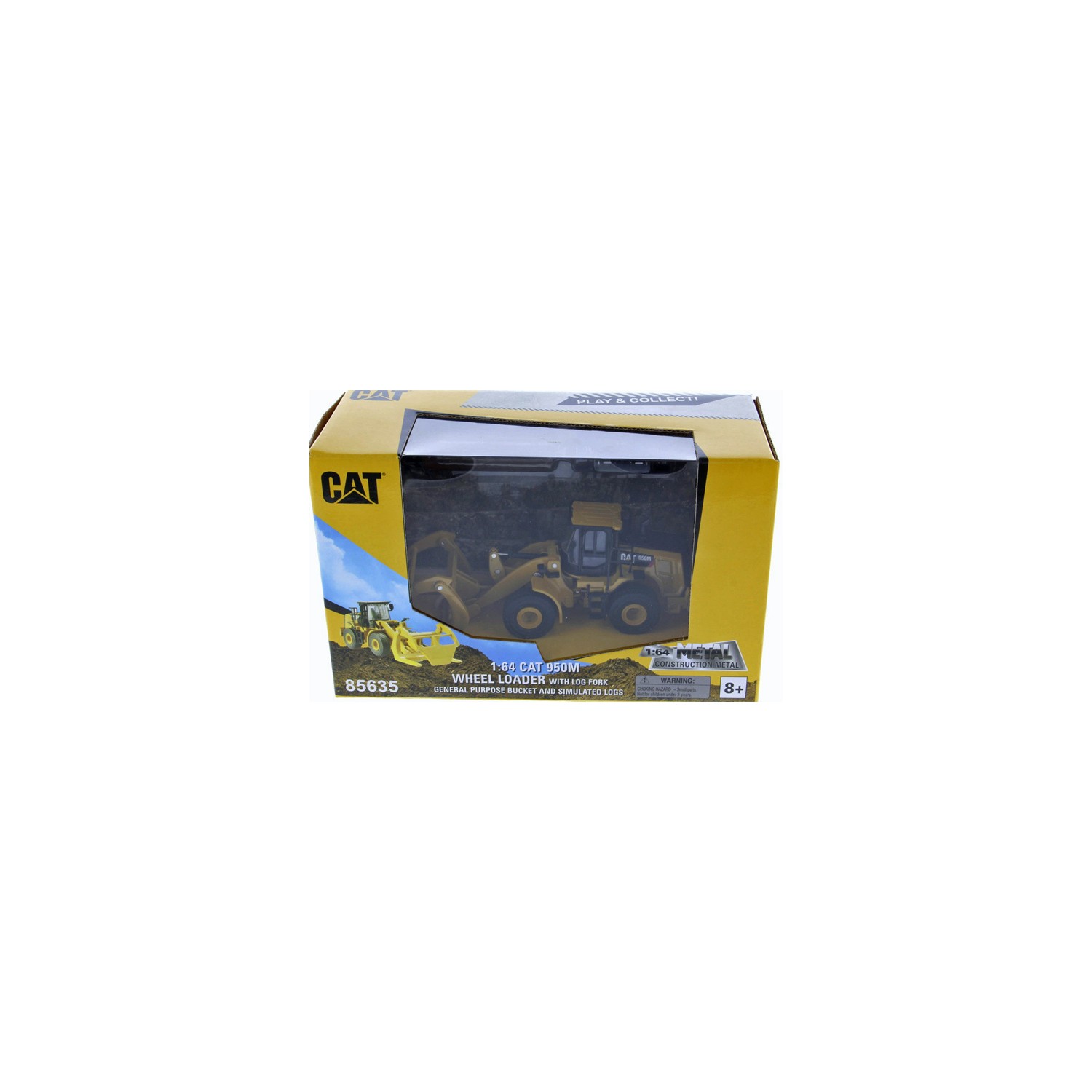 Diecast Masters CAT 950M Wheel Loader with Log Fork